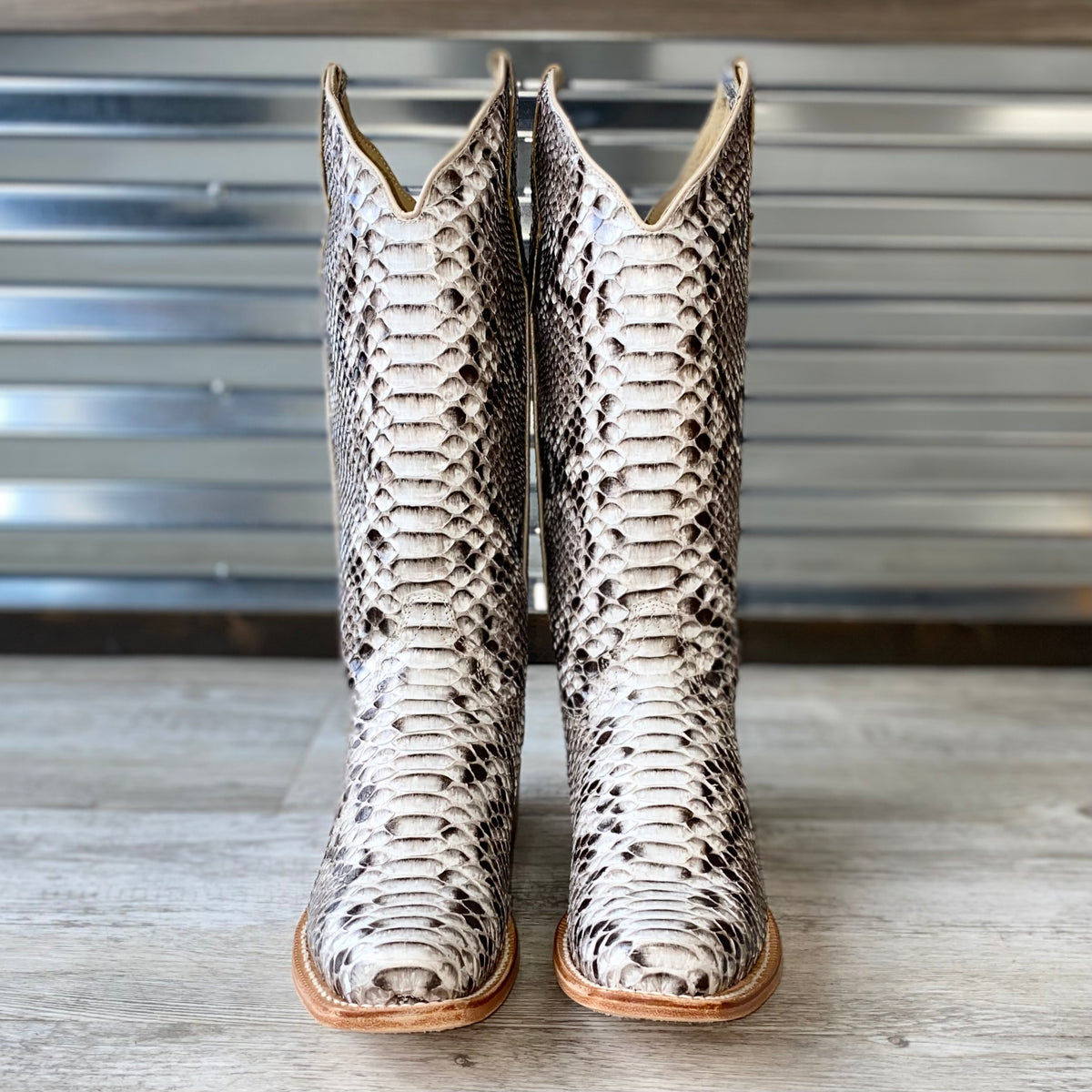 Women's R. Watson Black and White Python Boots – Martin Boot Company